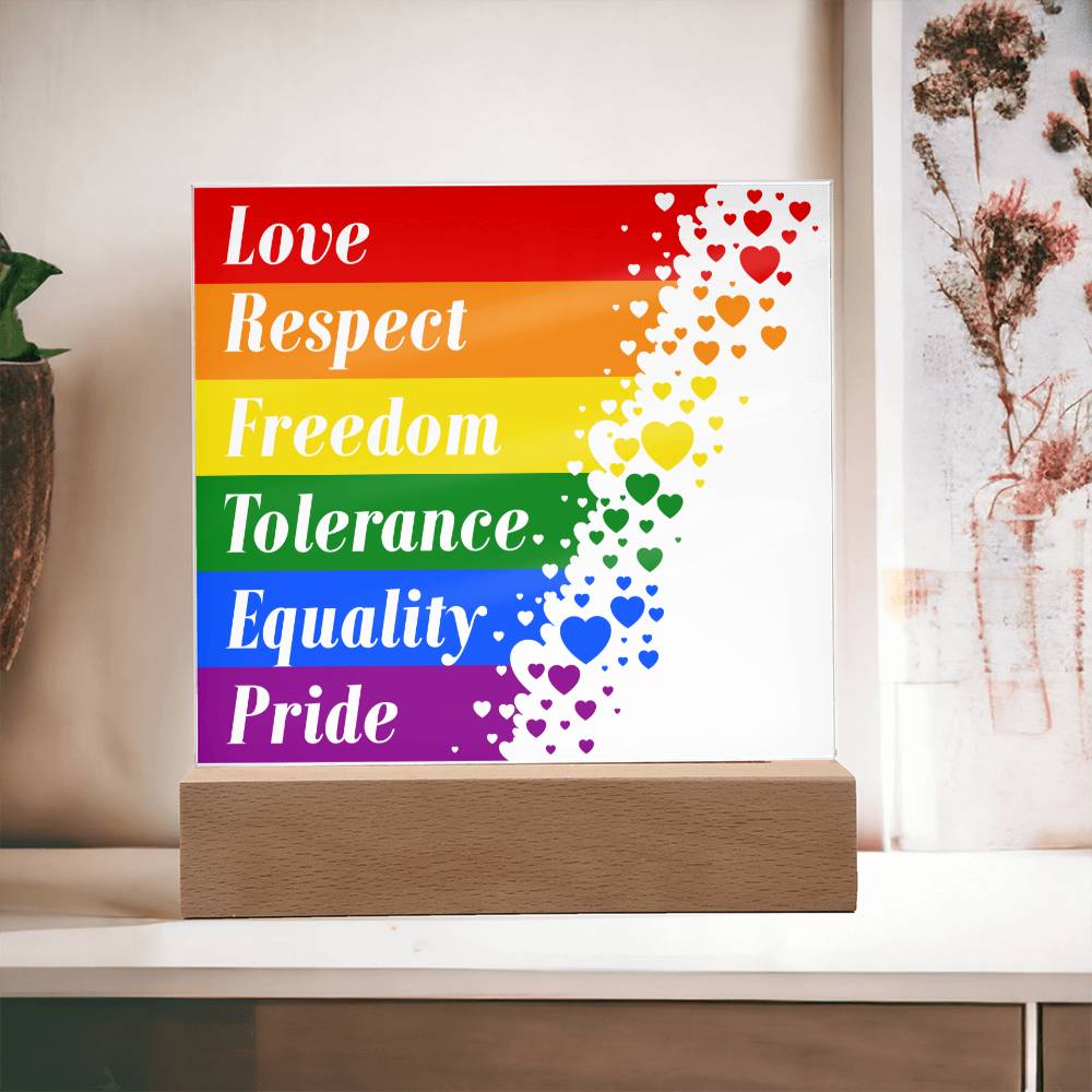 Love and Respect Affirmation Acrylic Plaque, Custom Message