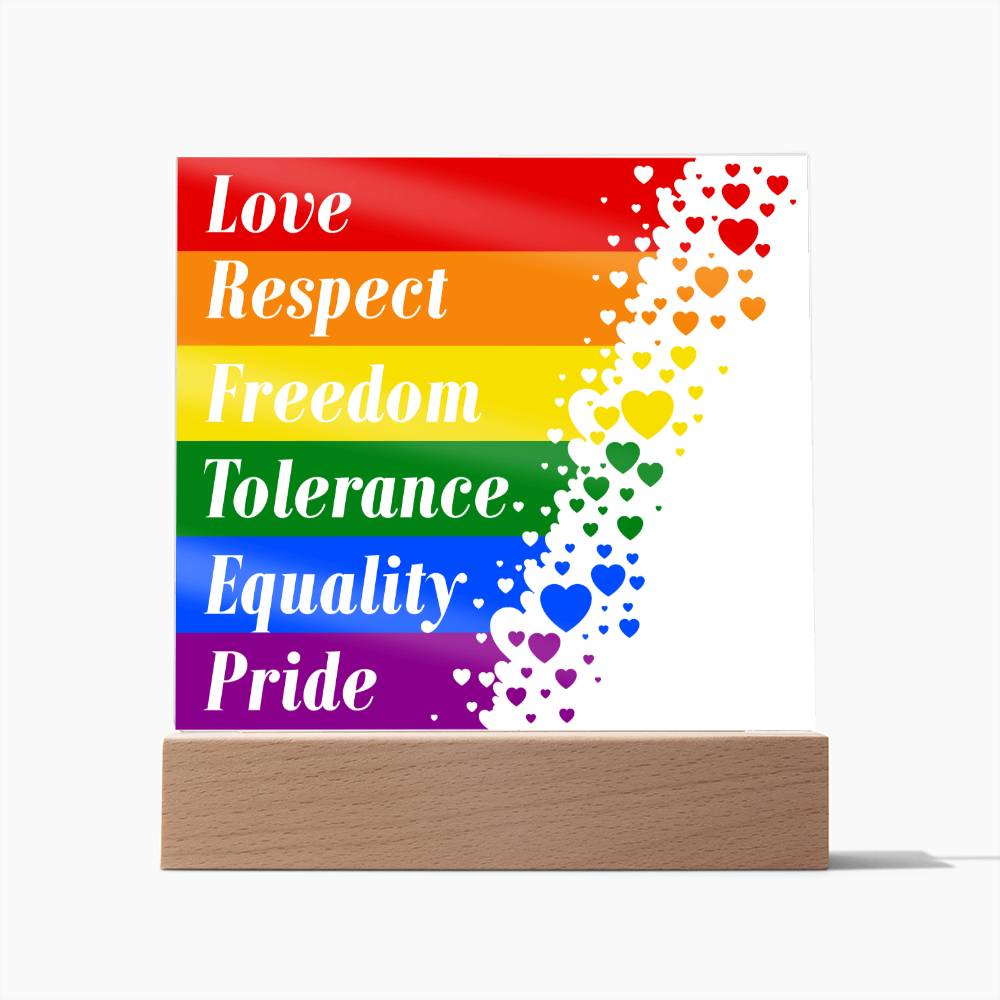 Love and Respect Affirmation Acrylic Plaque, Custom Message