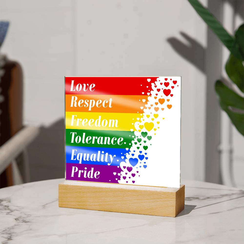 Love and Respect Affirmation Acrylic Plaque, Custom Message